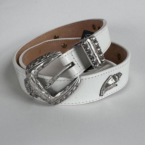 Brighton | Accessories | Vintage White Coastal Western Belt With Silver ...